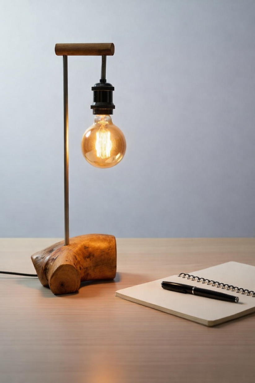 Handcrafted Wooden Lamp – House of Live Edge